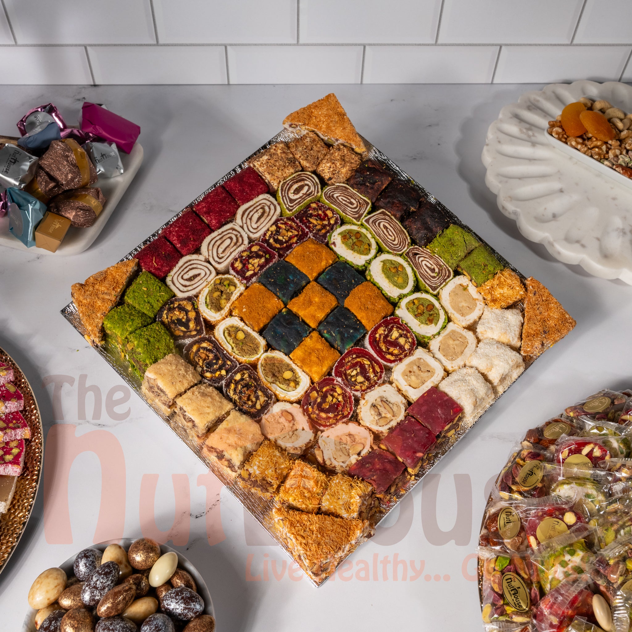 Baklava and Wrapped Turkish delights Combo Tray - The Nut House