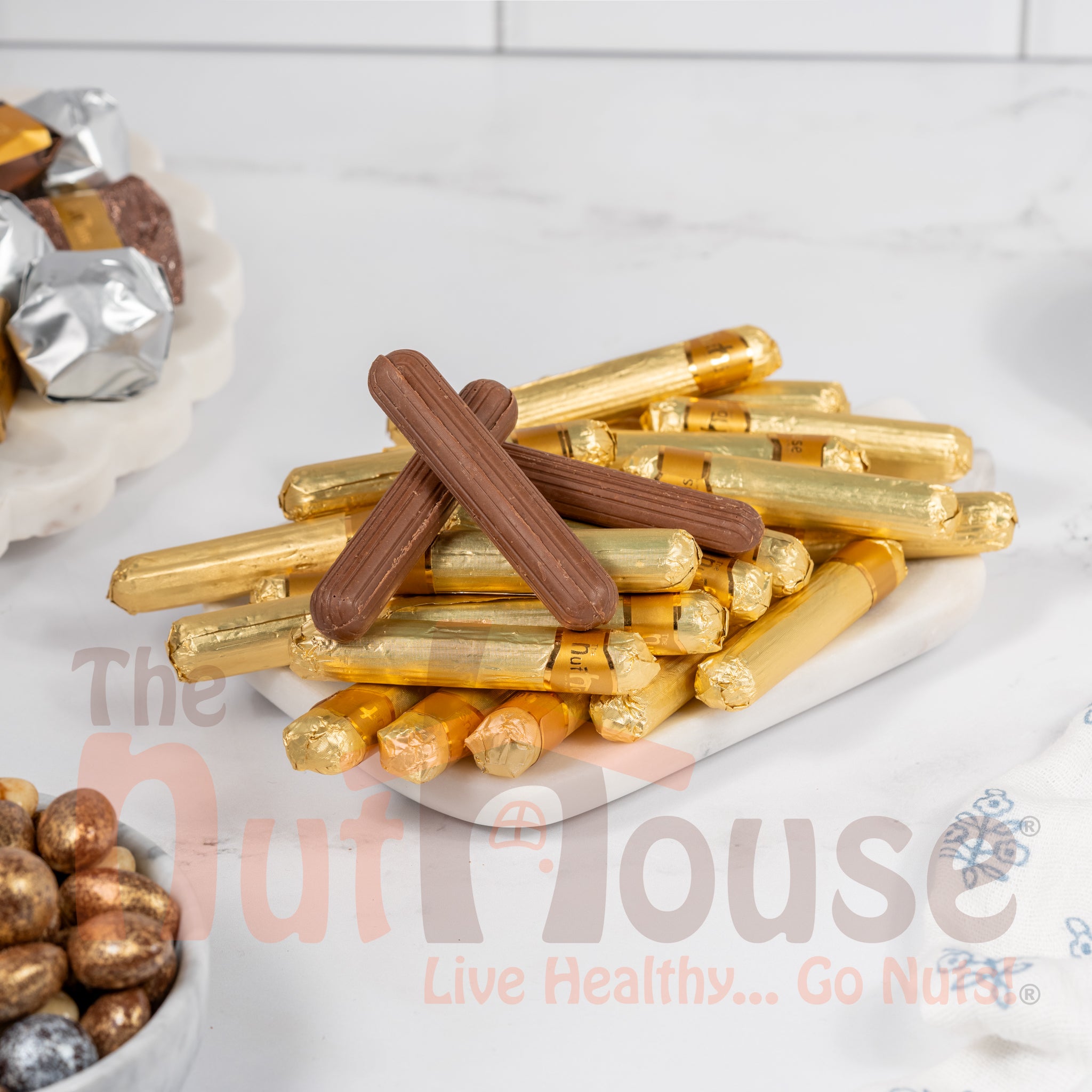 Crushed Nuts Finger Gold Chocolate - The Nut House
