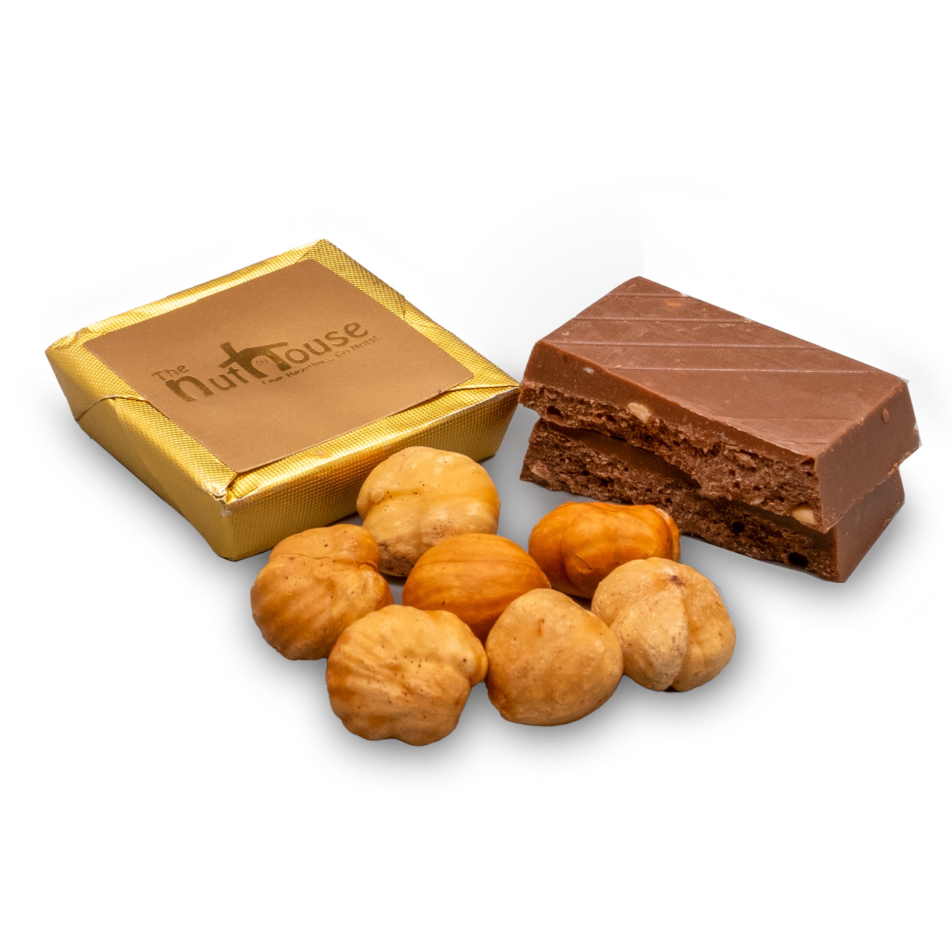 Chocolate Covered Crushed Nuts with Hazelnut Cream - GOLD – The Nut House