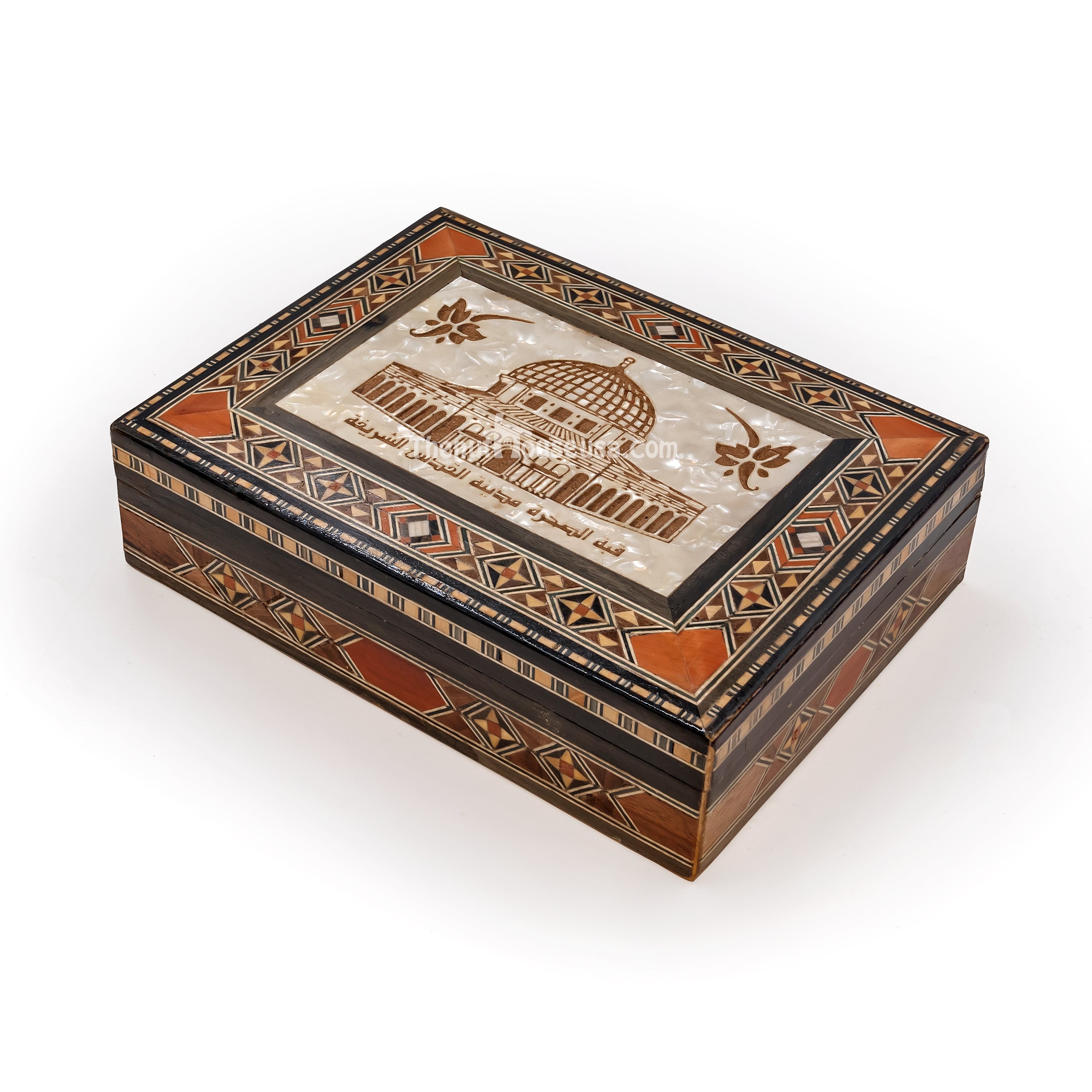 AL AQSA HANDCRAFTED SYRIAN WOODEN, MOSAIC BOX (007) – The Nut House