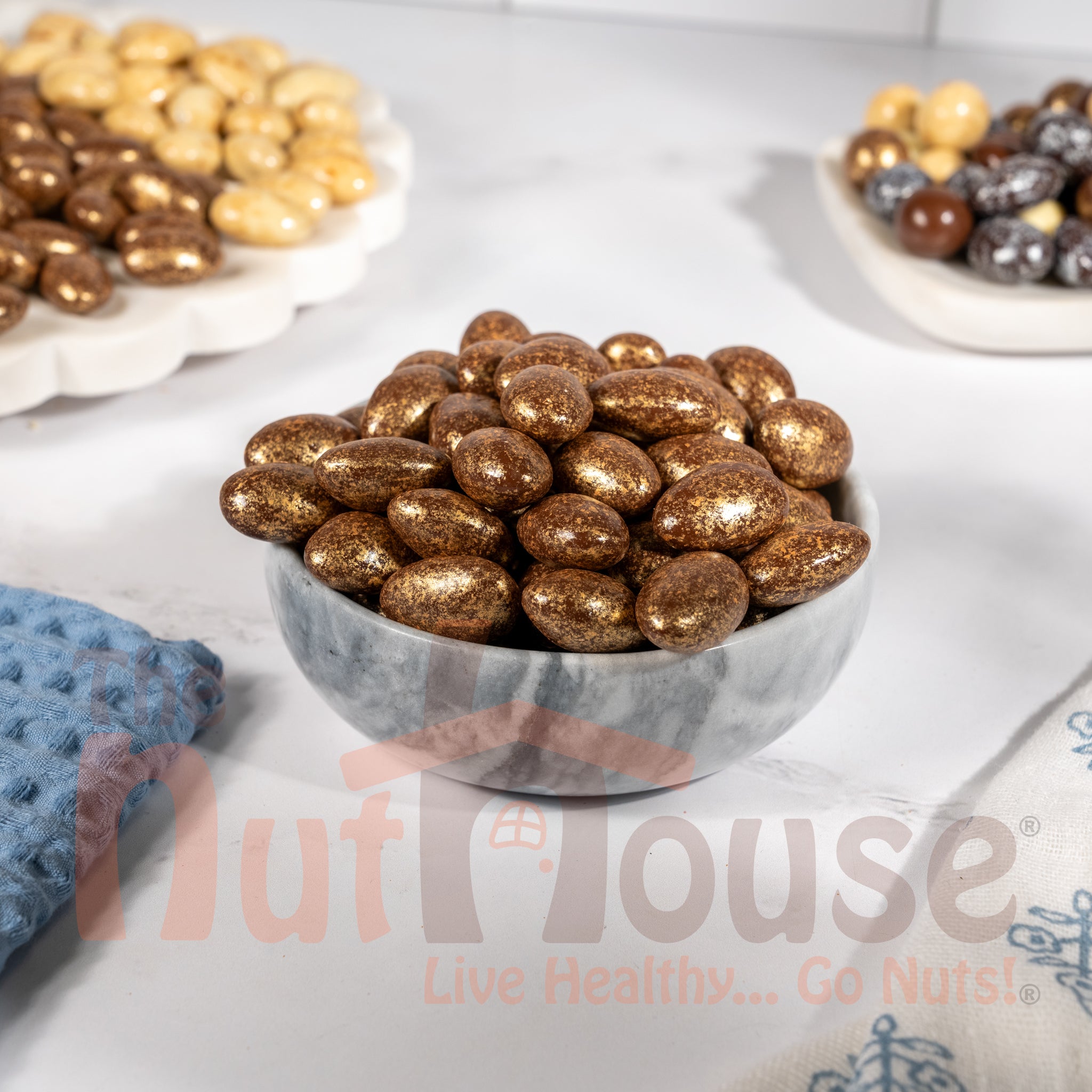 Pearly Gold Chocolate Coated Almonds - The Nut House