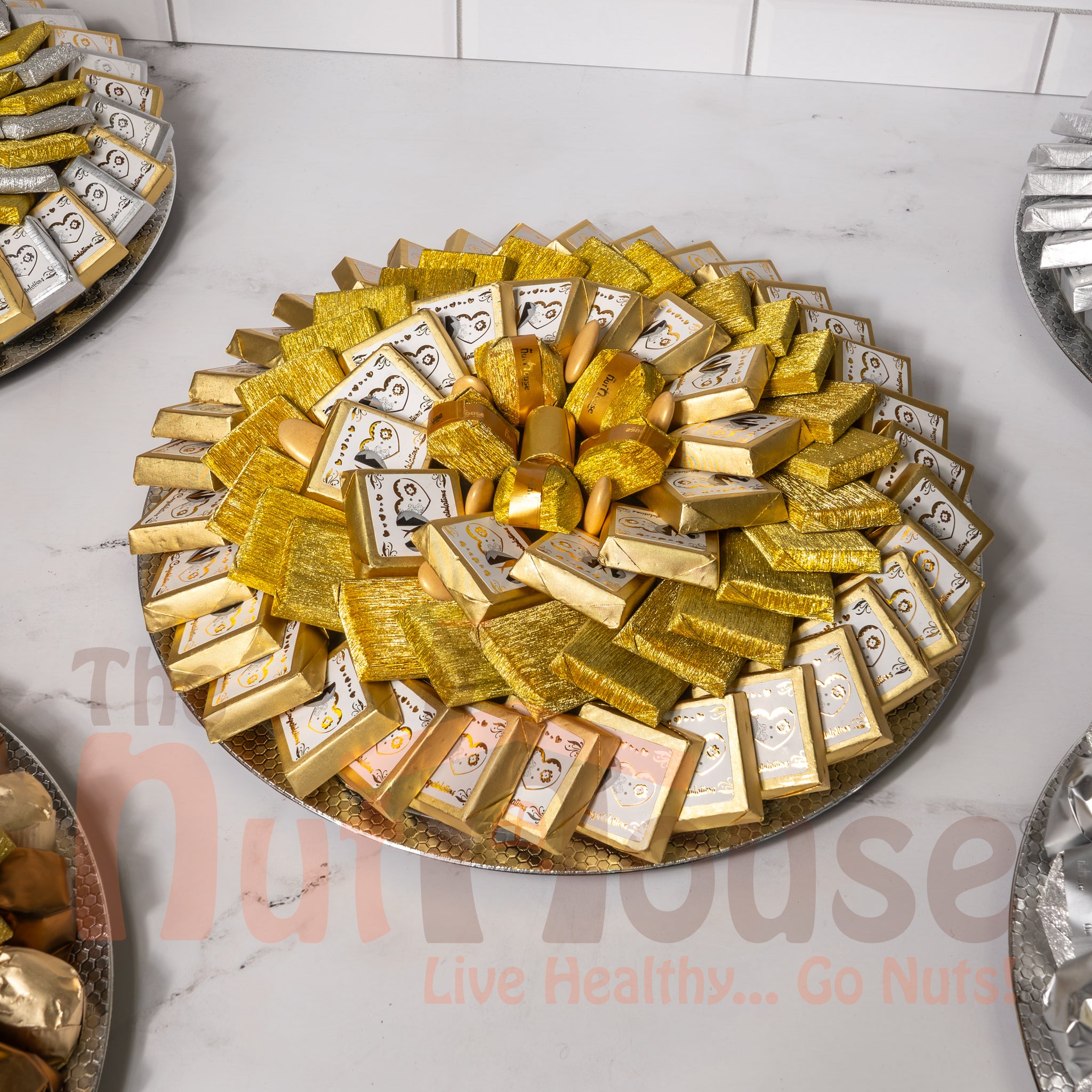 Wedding Chocolate Gift Tray (Gold) - The Nut House