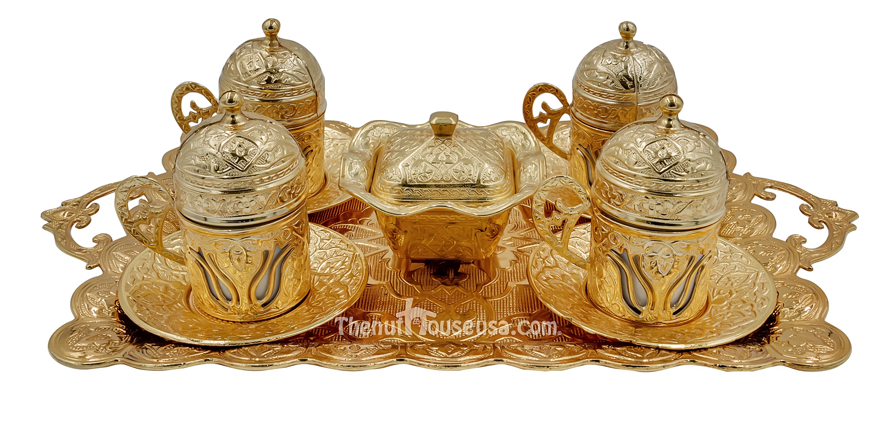 Gold Turkish Coffee set 24032 - The Nut House
