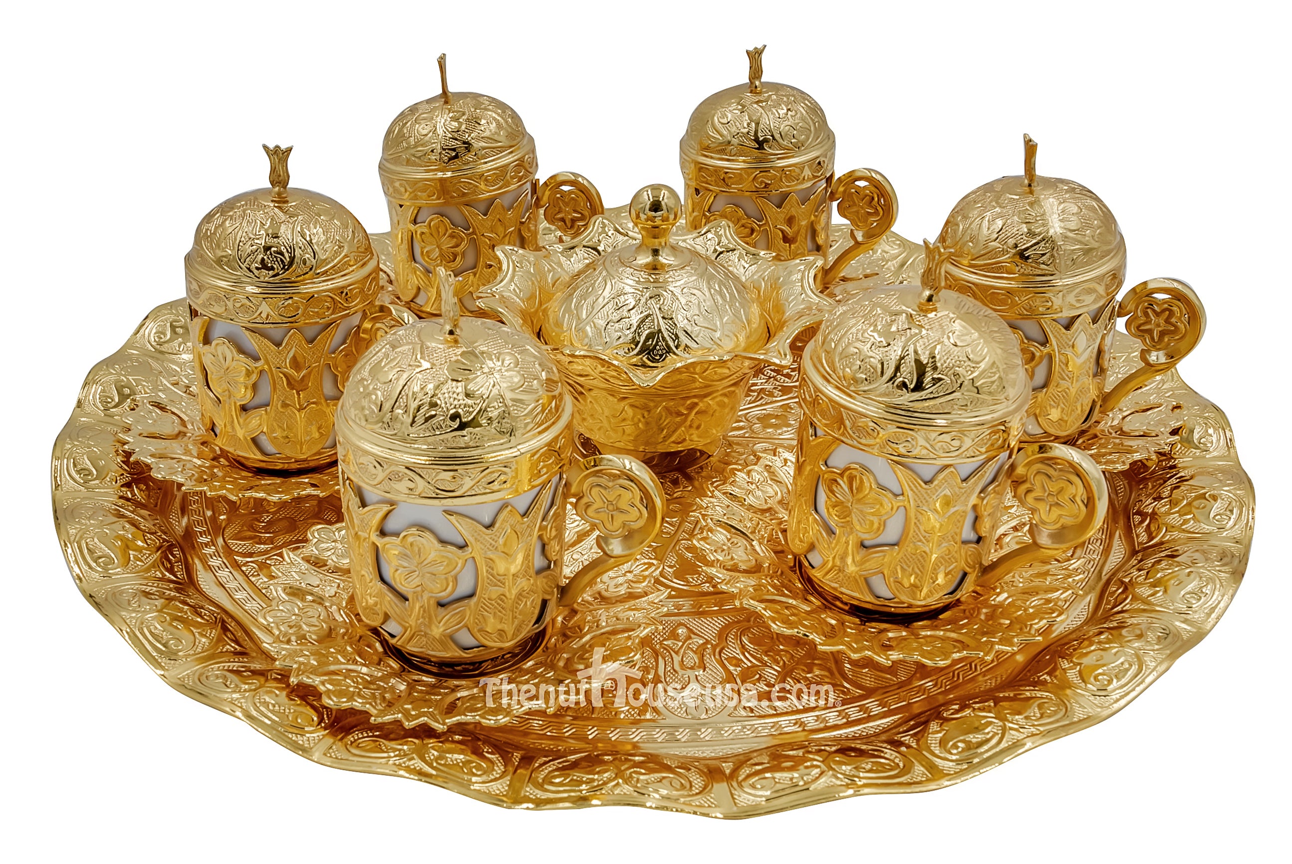 Gold Turkish Coffee set 24014 - The Nut House
