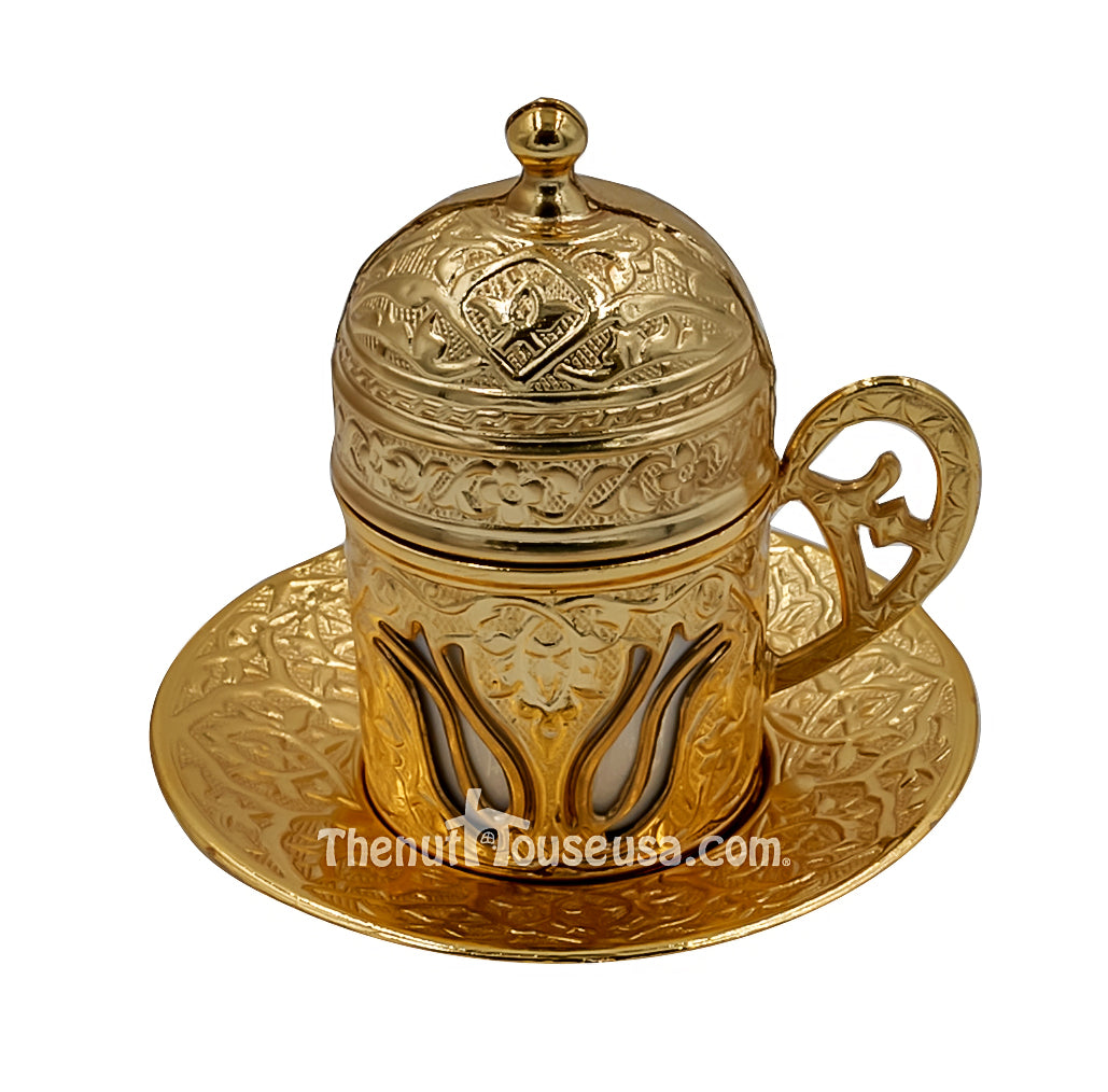 Gold Turkish Coffee set 24023 - The Nut House