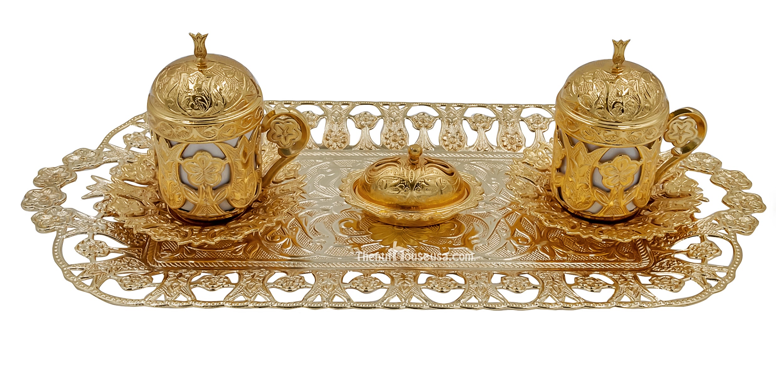 Gold Turkish Coffee set 24042 - The Nut House