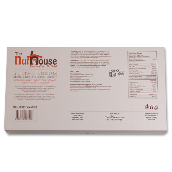 Sultan Lokum Mixed Chocolate Turkish Delights 700g - The Nut House